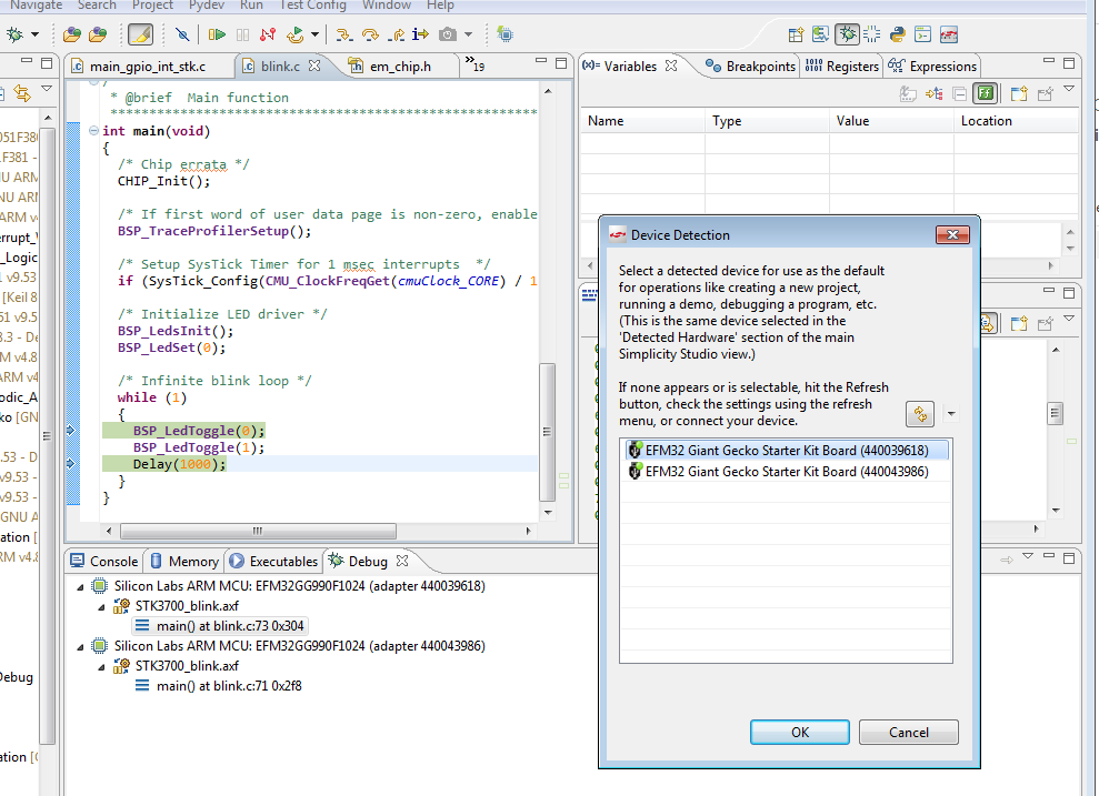 Debugging multiple devices simultaneously