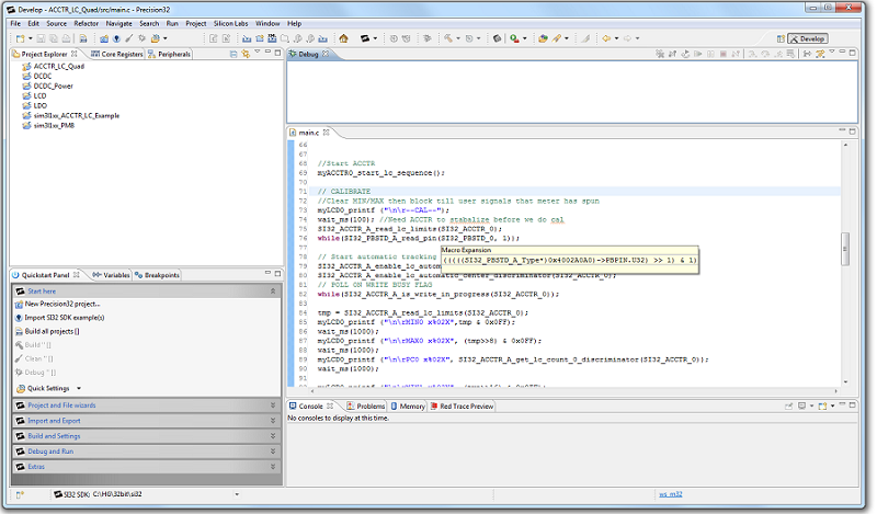 How to I reset the IDE layout in the Precision32 IDE?