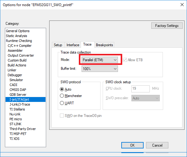 ETM and ITM (SWO) trace in Cortex-M3 and Cortex-M4 (EFM32 and EFR32)