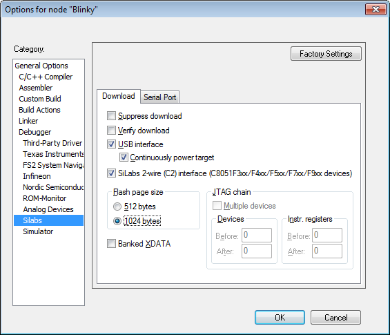 Creating a project for C8051 MCUs in IAR Embedded Workbench
