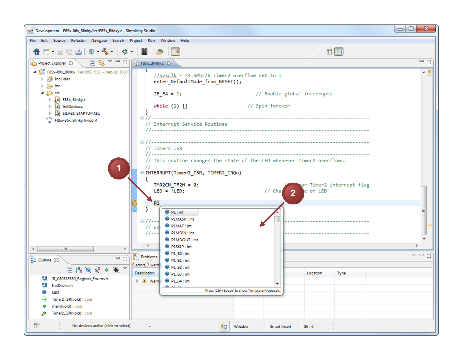 Simplicity IDE: Using Content Assist