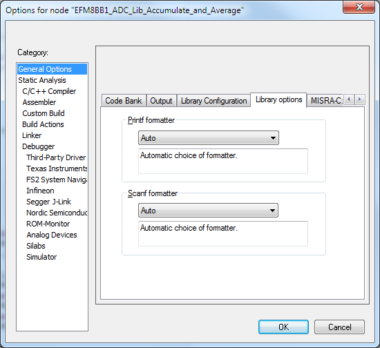 Iar Ew8051 Printfprintfp Formatter Options And Code Size