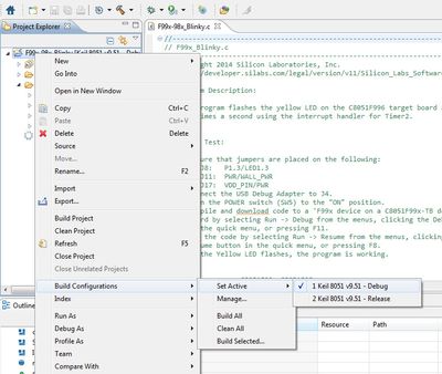 How do I change Build configurations in Simplicity Studio IDE?
