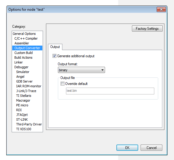 Create a new project in IAR