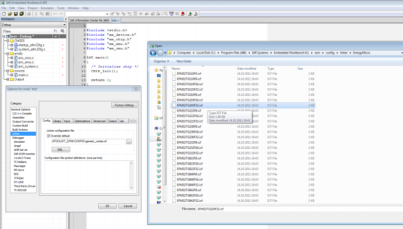Create a new project in IAR