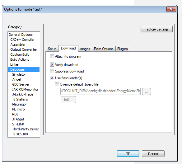 Create a new project in IAR