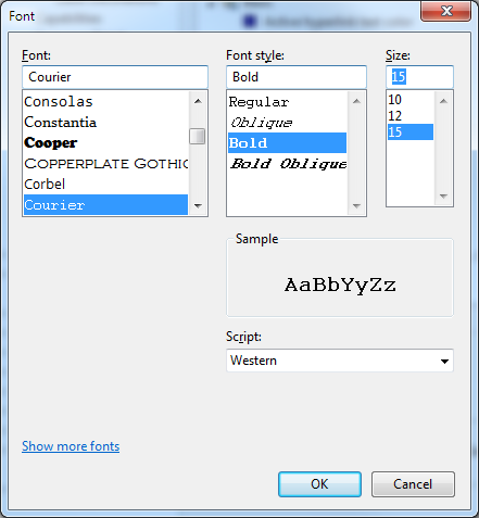Changing editor font and size in Studio