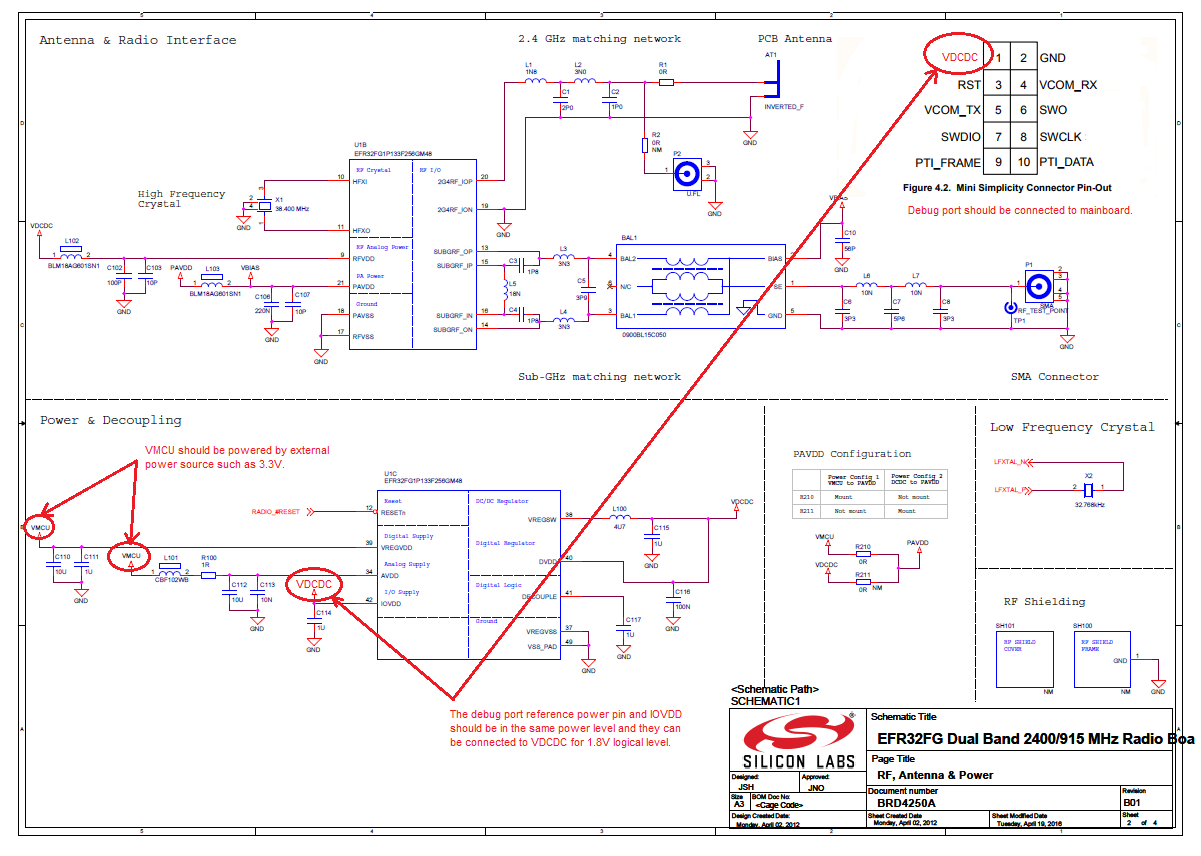 How To Connect The Debug Port Of Efr32 Chips To Brd4001a Mainboard With A Voltag