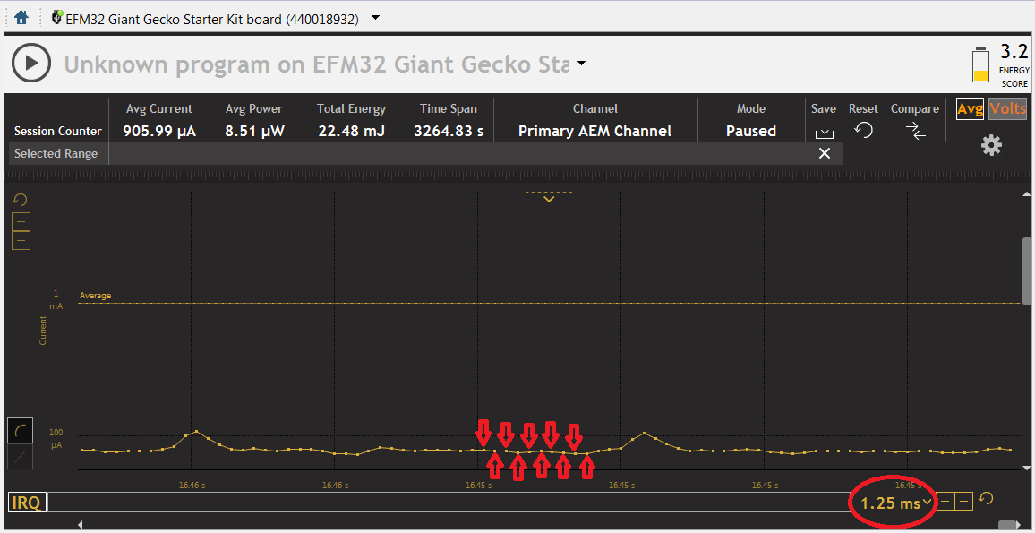 Low sample rate in saved Energy Profiler sessions