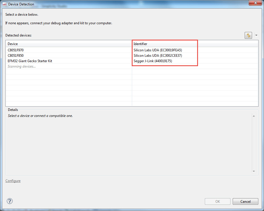 Selecting Debug Targets In Simplicity Ide