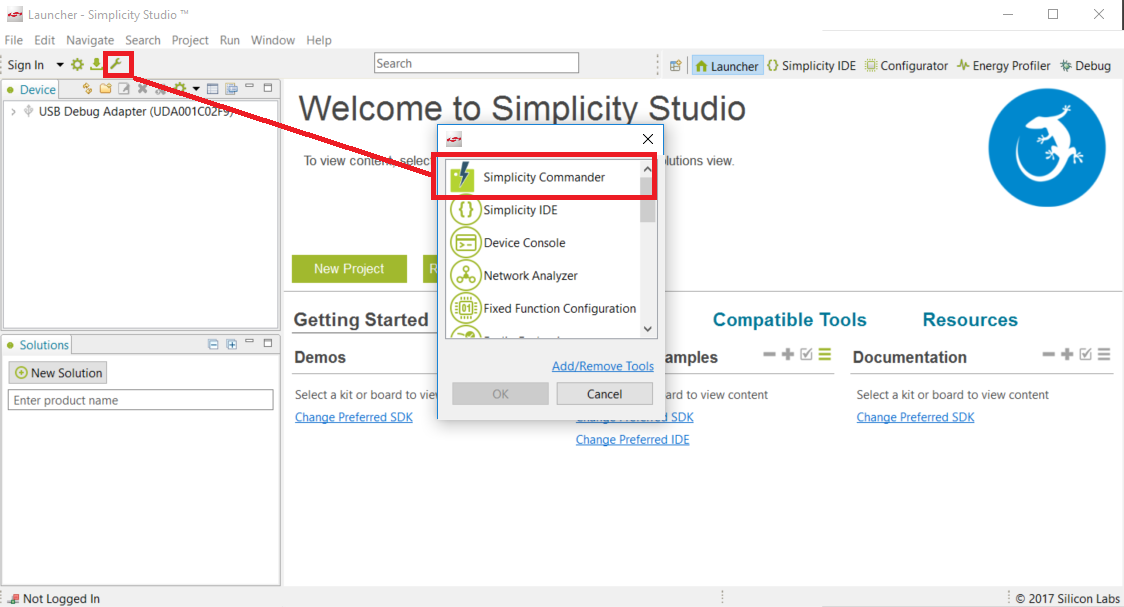 Simplicity Commander Silicon Labs