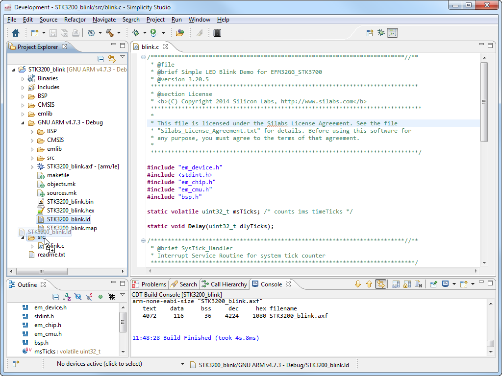 Using A Custom Linker Script In Simplicity Ide1