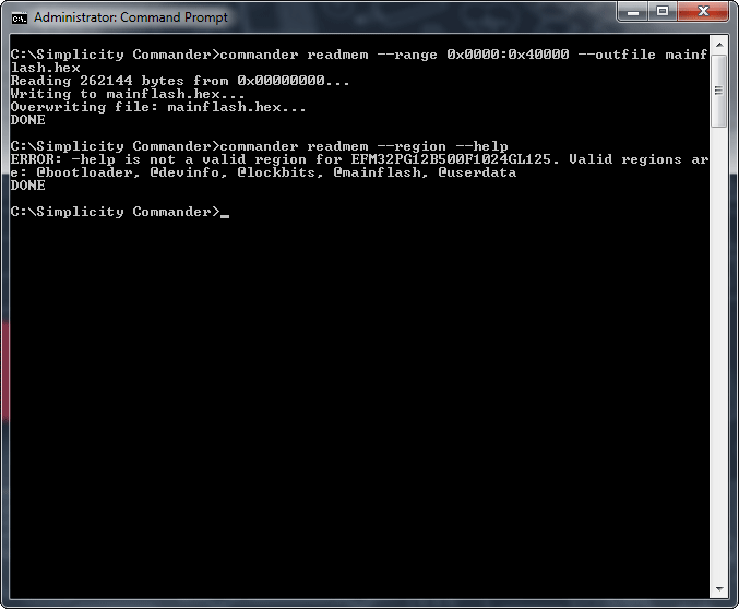 Dumping/uploading flash contents on EFM32, EFR32, and EZR32