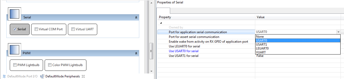 Setting up Serial Output Using Hardware Configurator