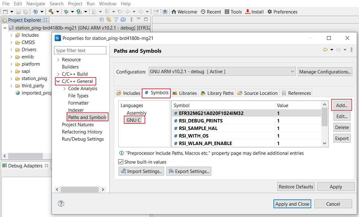 Debug packet exchanges between Module and Host MCU