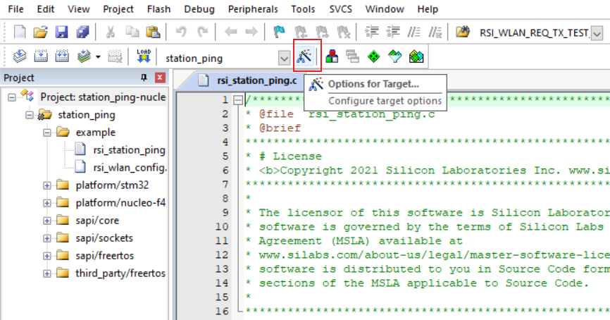 Debug packet exchanges between Module and Host MCU