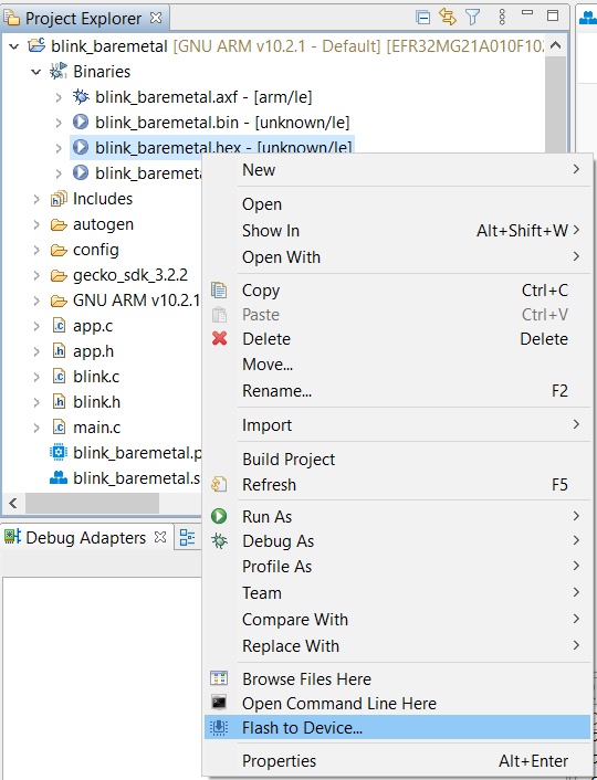 Simplicity Studio V4/ Simplicity Studio V5: Flashing a .hex file to a ...