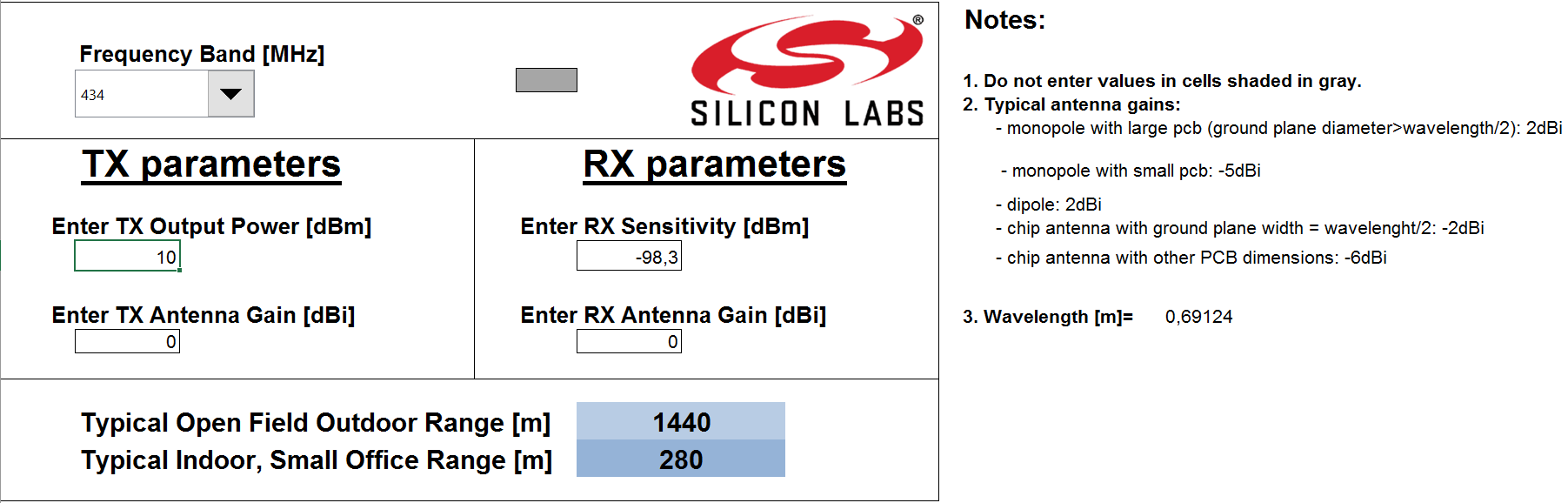 RF Range Calculator