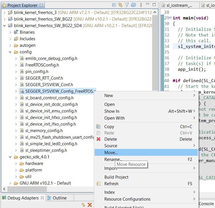 Integrating Systemview Into A Freertos Project Silicon Labs