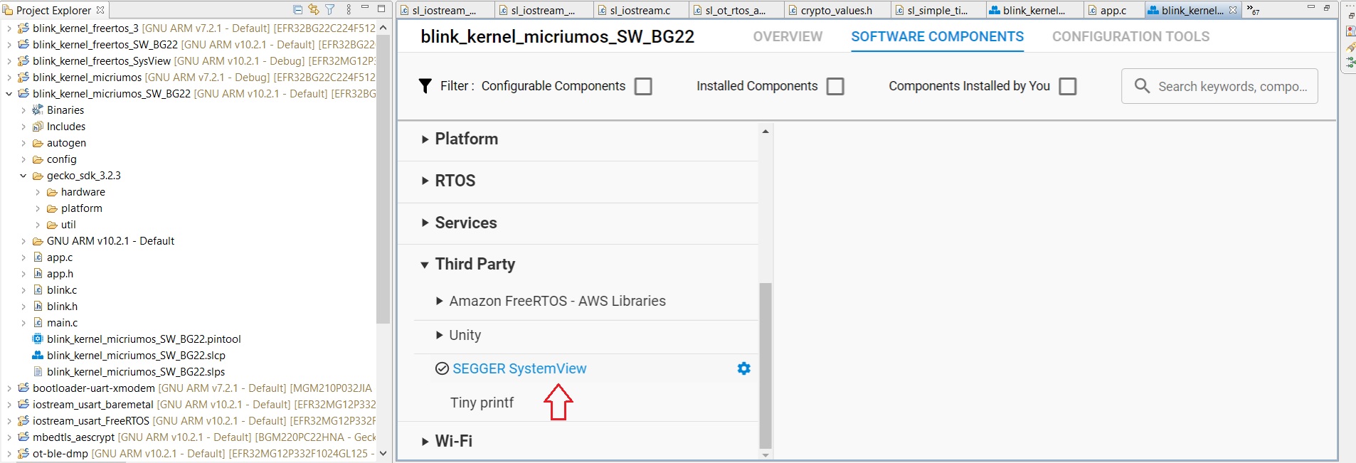 Integrating SystemView into a Micrium project