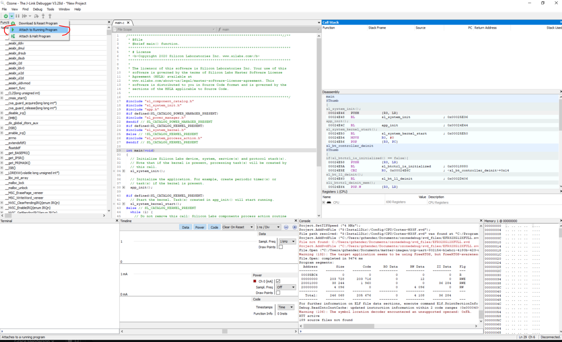 Using Ozone Debugger on RCP